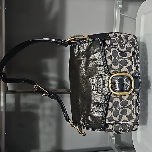 Coach | Bags | Coach Euc Bleeker Denim Shoulder Bag Dark Blue | Poshmark